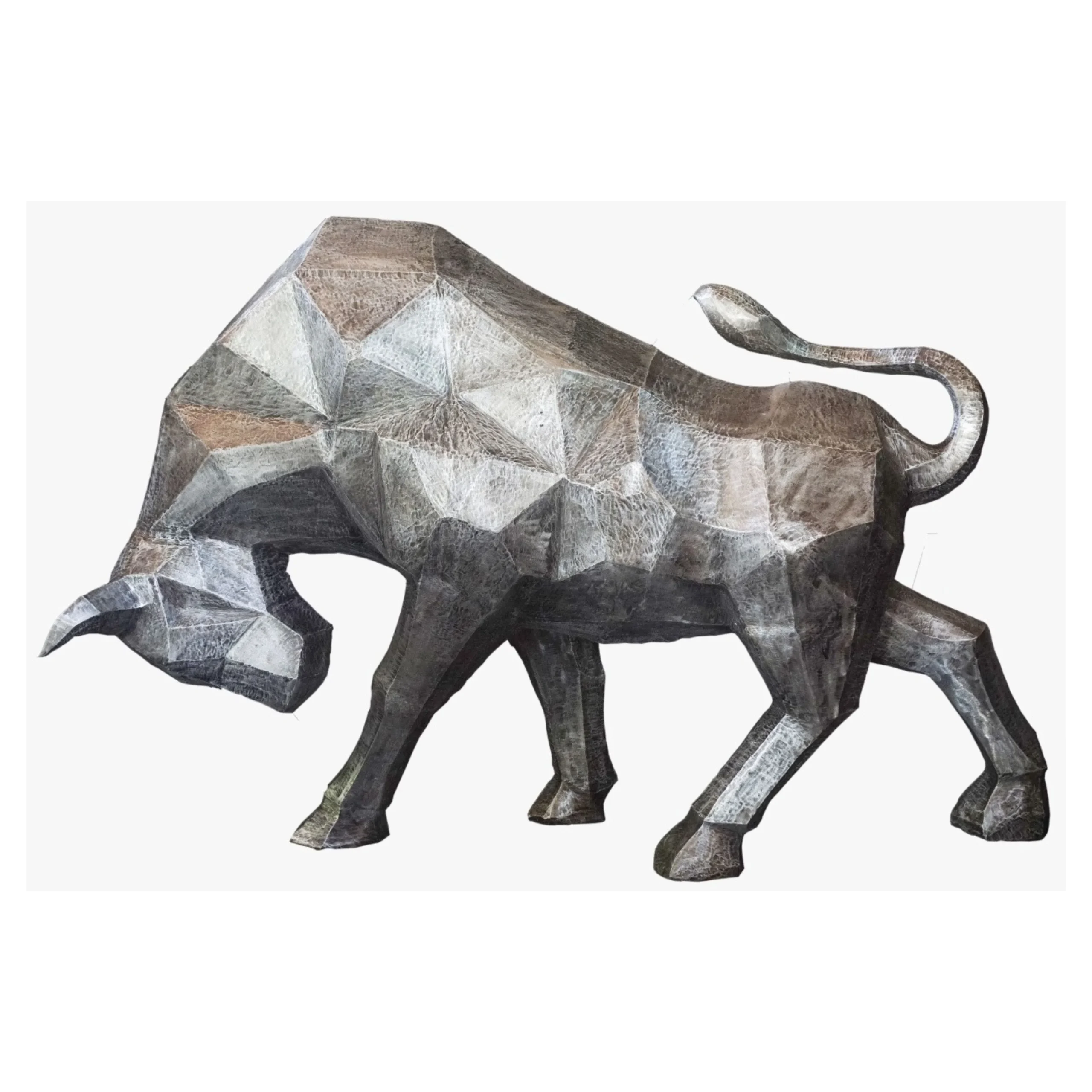 Cubism Low Poly Bull - Timboel Art Gallery
